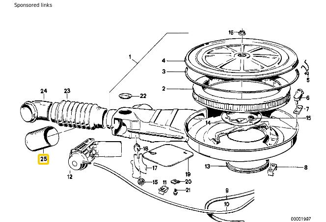 Tubo aria valvola inattiva originale BMW E28 E30 Coupé berlina OEM 13731284979